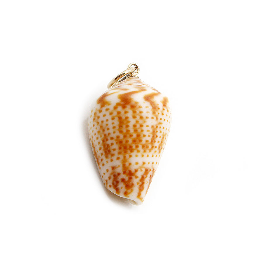 14k Seashell Pendant – gold & gray