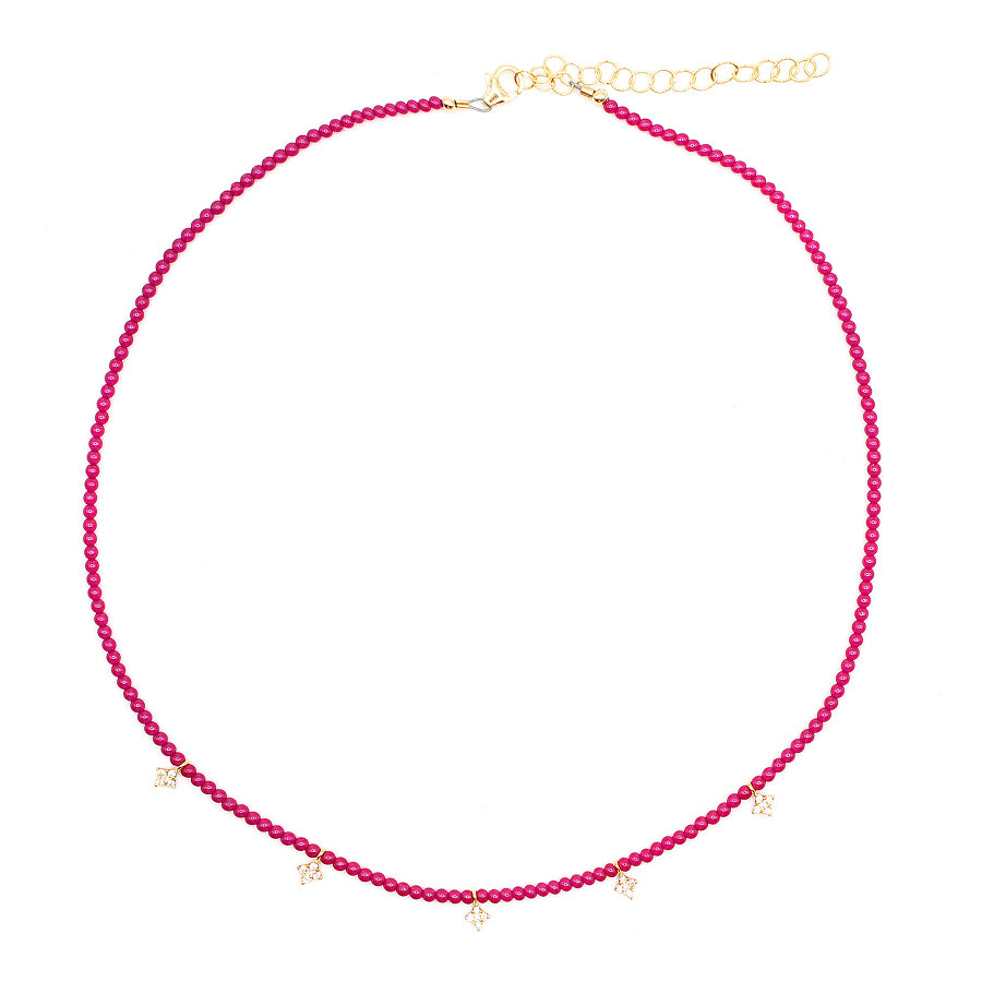 ruby & pave diamond shape drops – gold & gray