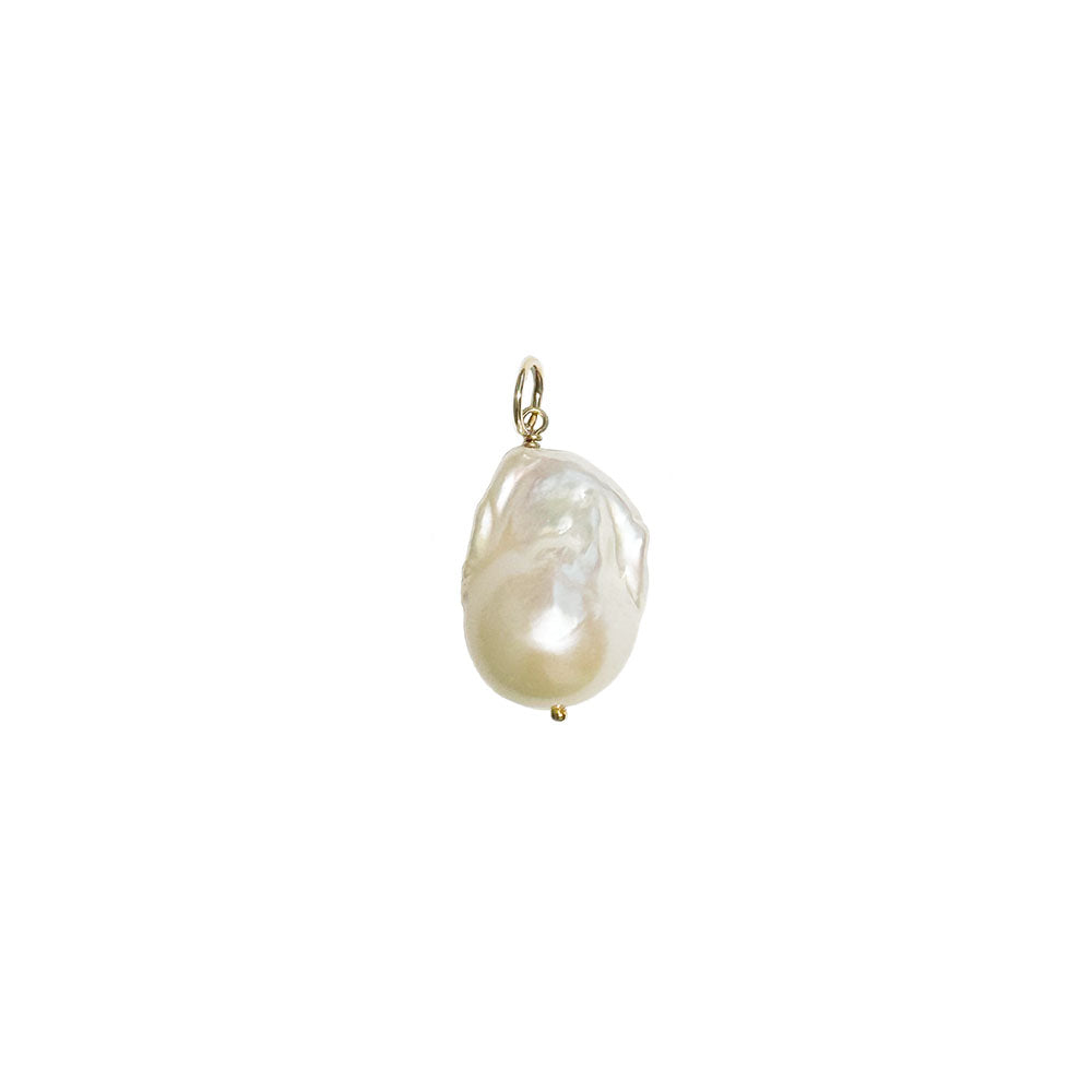 Baroque Pearl Pendant – gold & gray